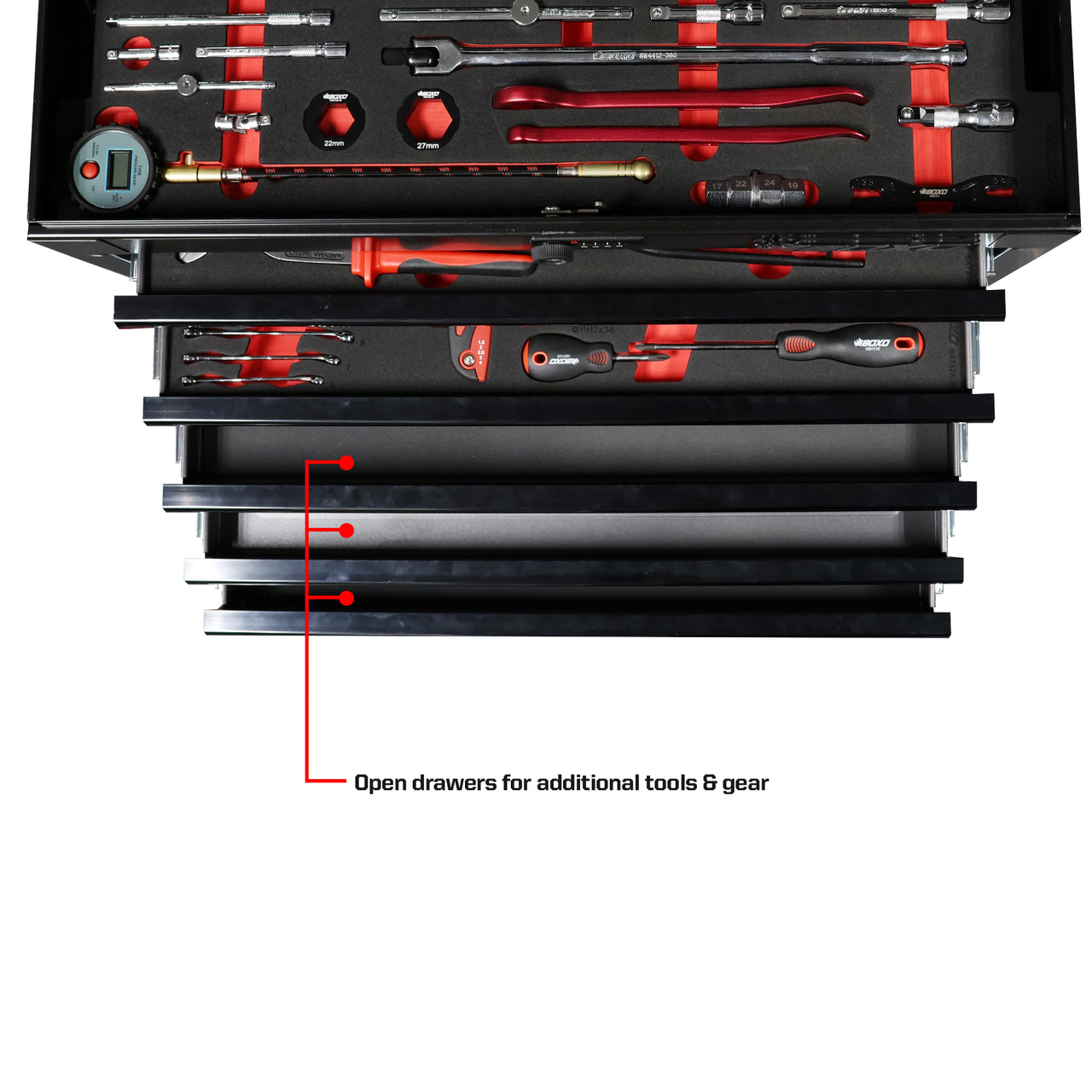 MotoBox | 103-Piece Metric Motorcycle Tool Set with 5-Drawer Hand Carr ...
