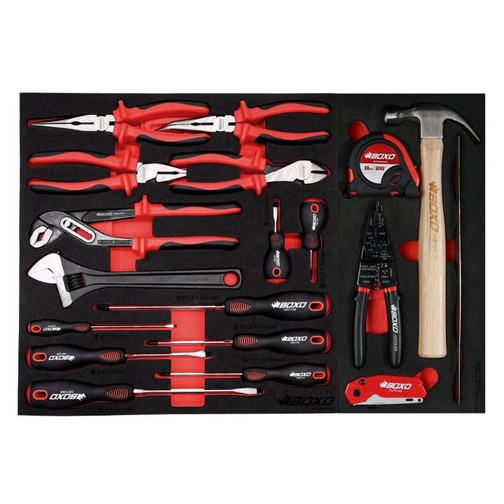 Pro Series | Loaded 53" 20-Drawer Rolling Tool Box | White and Red ...