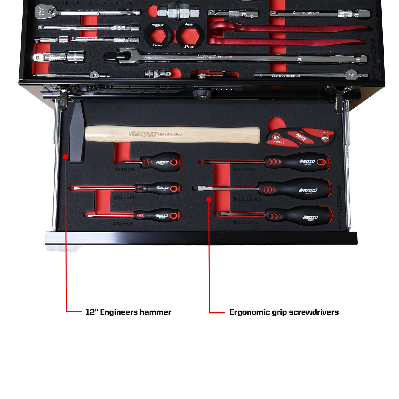 BoxoUSA 3-Drawer Motobox | 103-Piece Metric Motorcycle Tool Set