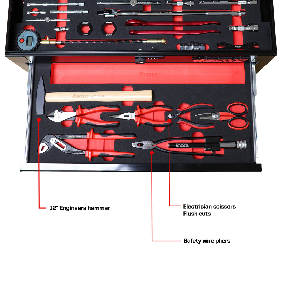 MotoBox | 103-Piece Metric Motorcycle Tool Set with 5-Drawer Hand Carr ...