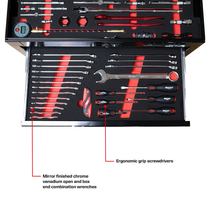 MotoBox | 103-Piece Metric Motorcycle Tool Set with 5-Drawer Hand Carr ...