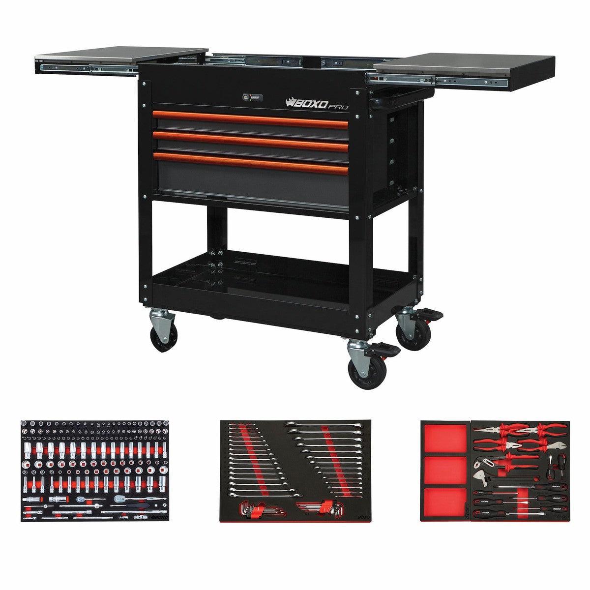 Pro Series | Loaded 35" 3-Drawer Slide-Top Service Cart Tool Box – BoxoUSA