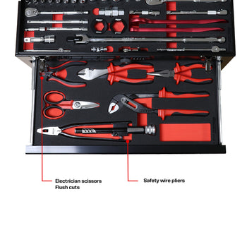 BoxoUSA 3-Drawer Motobox | 103-Piece Metric Motorcycle Tool Set