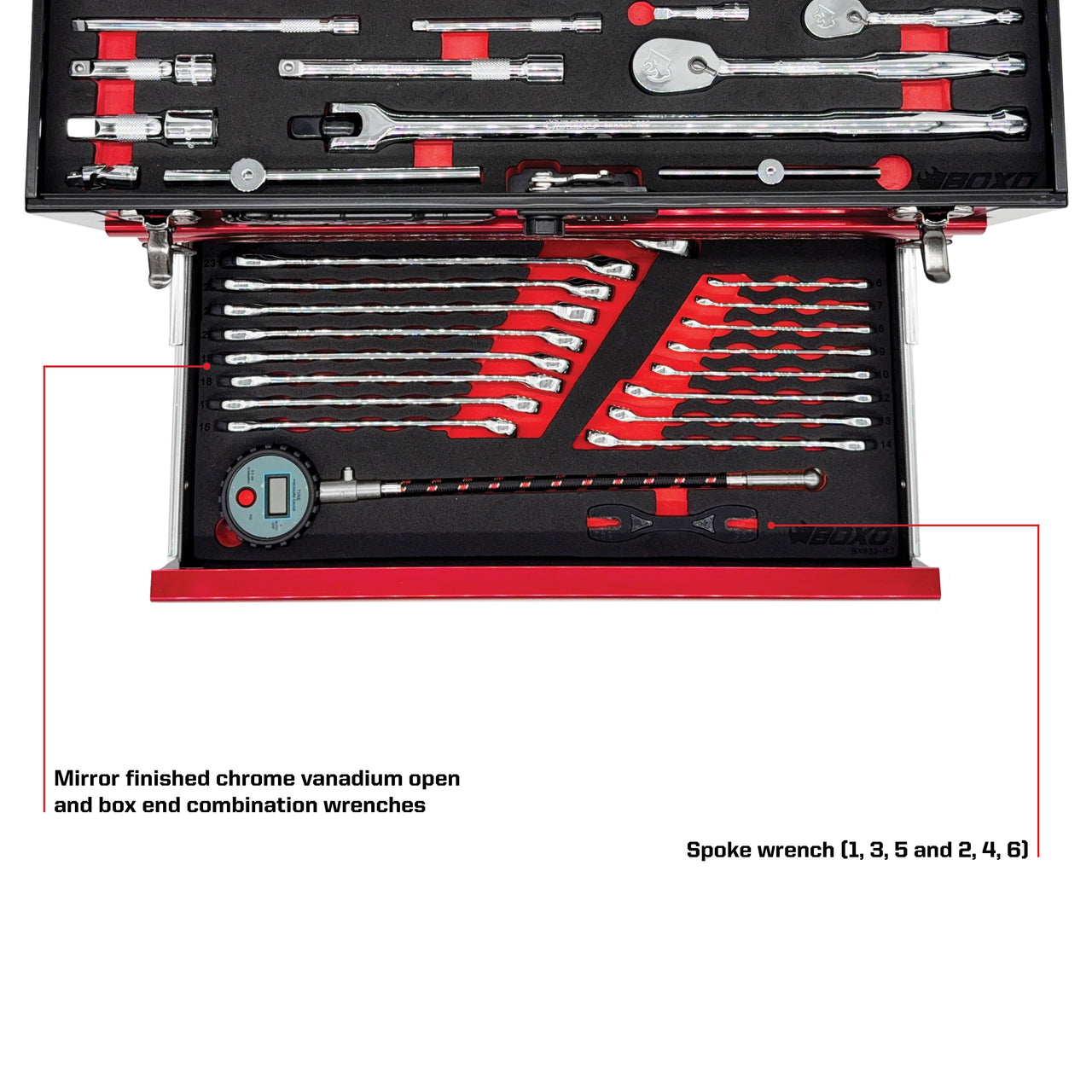 BoxoUSA 3-Drawer Motobox | 103-Piece Metric Motorcycle Tool Set